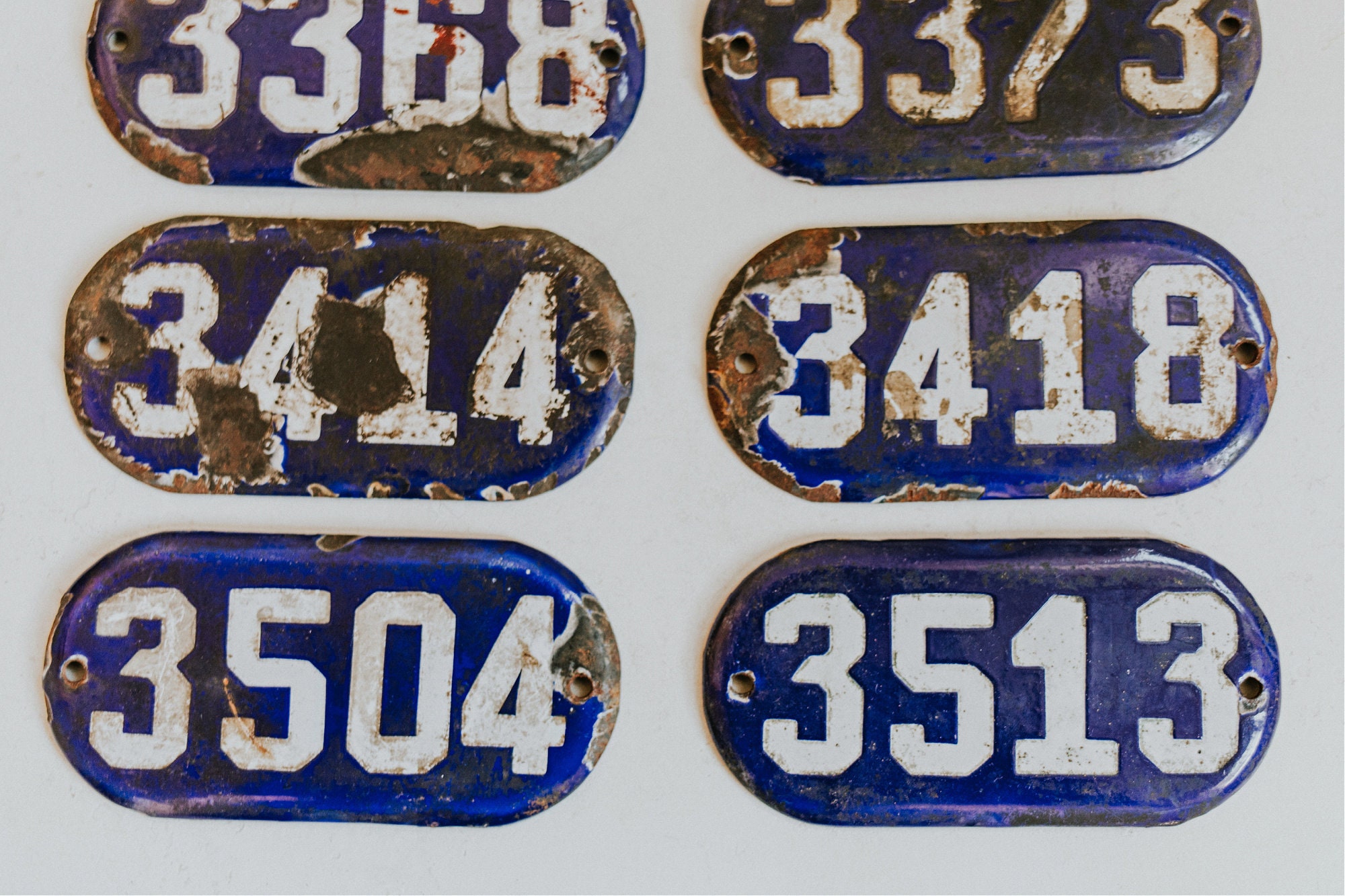 Vintage Blue French Enamel House Numbers | Blue Metal Number Sign ...