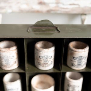 Vintage Army Green Metal Divided Drawer | Vintage Metal Set of 9 ...