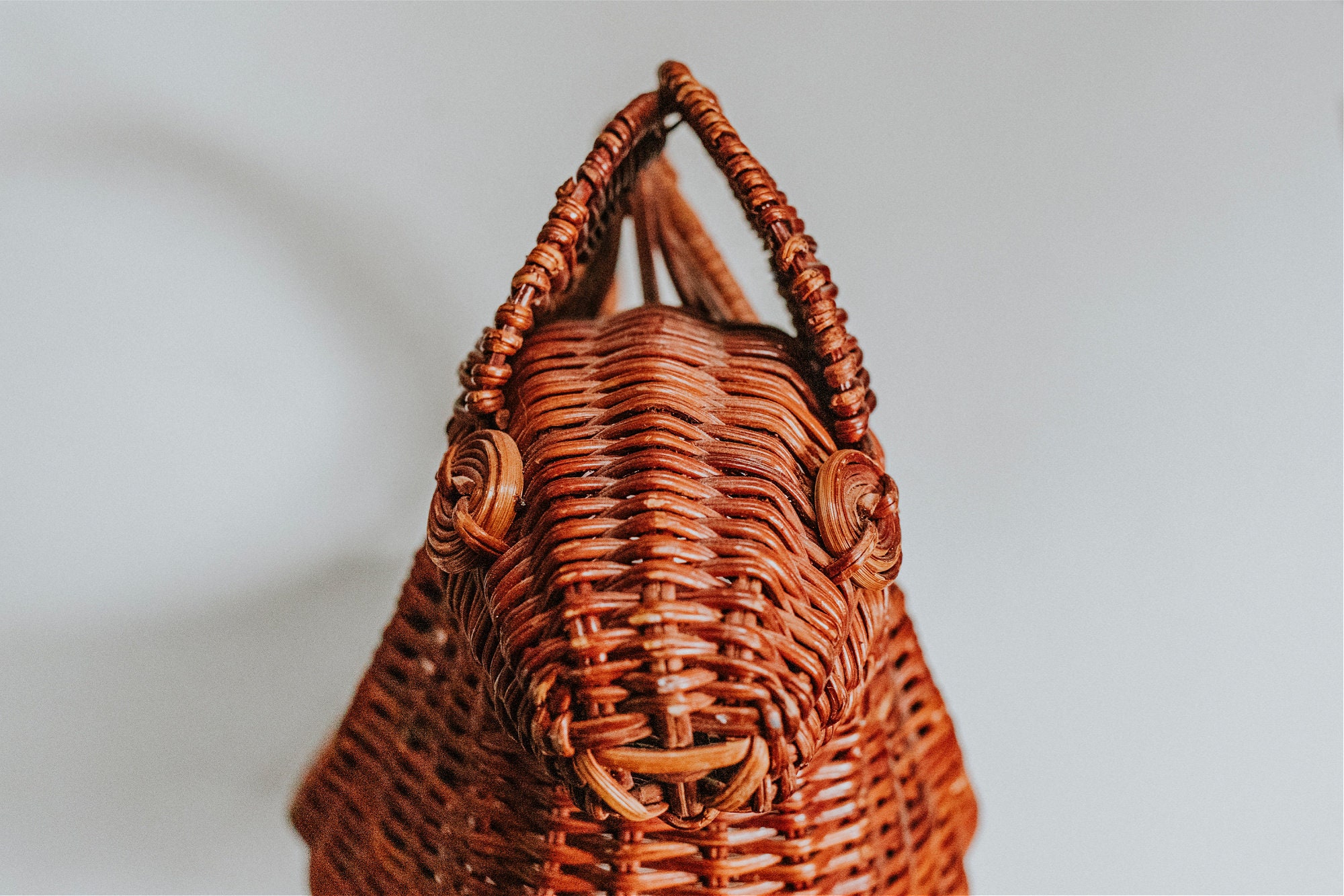 Vintage Wicker Bunny Rabbit Basket Handmade Boho Bunny Basket Vintage ...