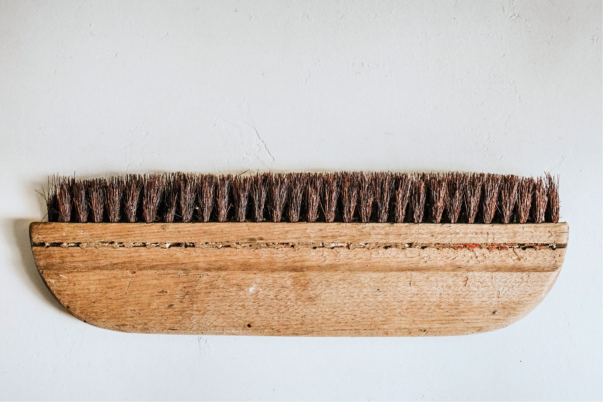 Vintage Wood Handled Wall Paper Brush Rustic Bristle Brush Primitive ...