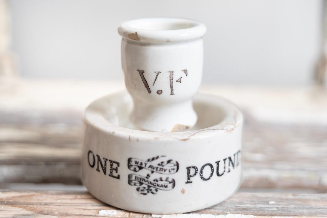 VERY RARE Antique French Ironstone Ointment Pot VF Ophthalmic ...
