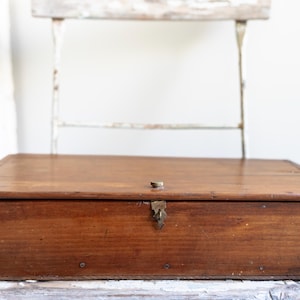 Vintage Handmade Solid Wood Box | Cubbies Storage Box With Lid | Brass ...