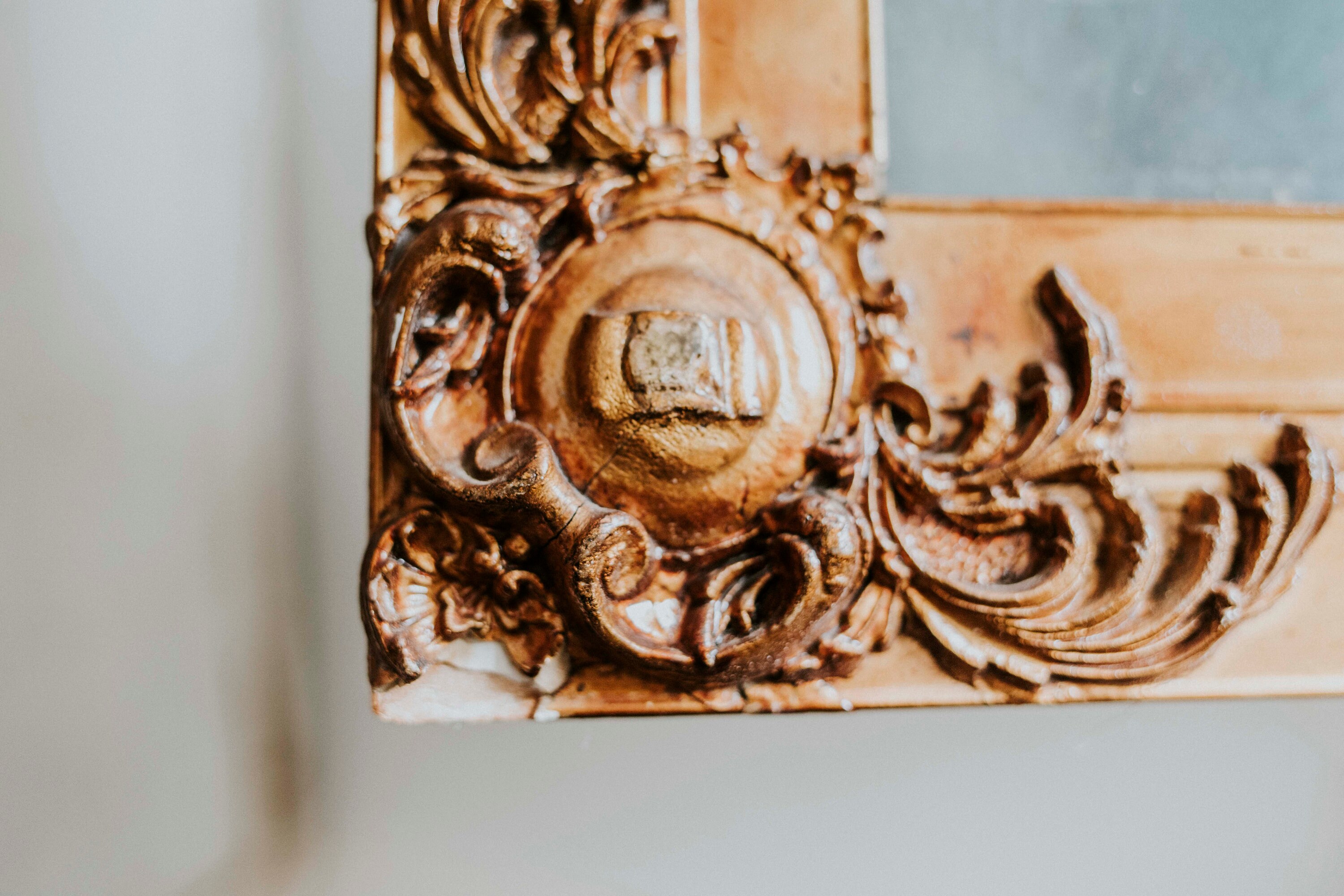 LARGE Antique Ornate Gilded Gesso Frame With Original Print Rare Extra ...