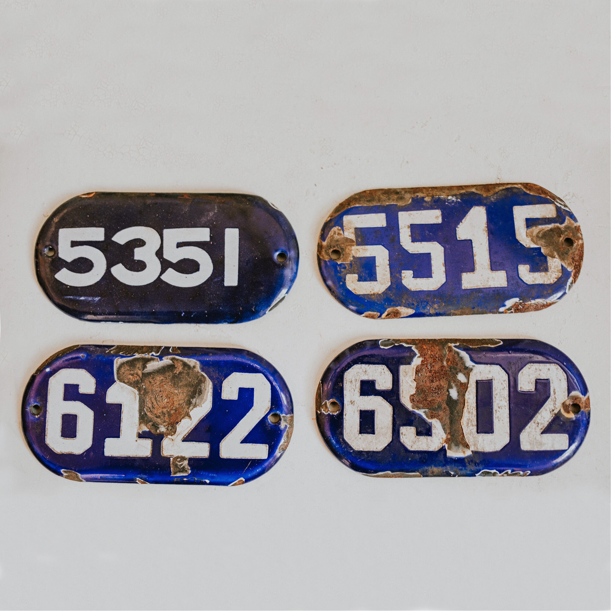 Vintage Blue French Enamel House Numbers Blue Metal Number Sign Hanging ...