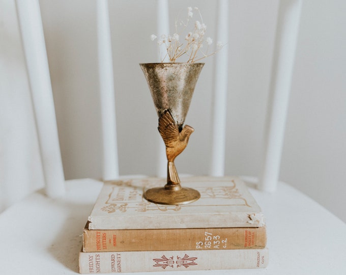 Vintage Godinger Silver Plate Brass Plate Goblet Wine Glass With Bird ...
