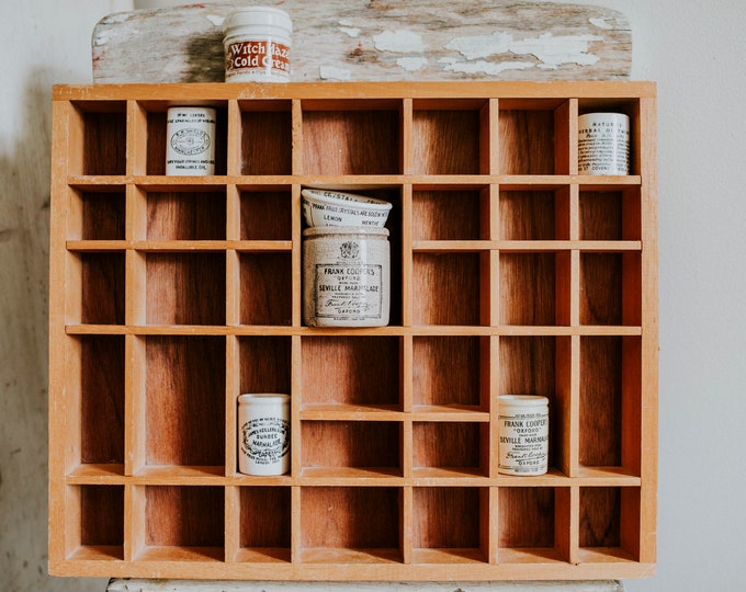 Vintage Enesco Wood Display Cubbies | Wall Display Cabinet | Wall Curio ...