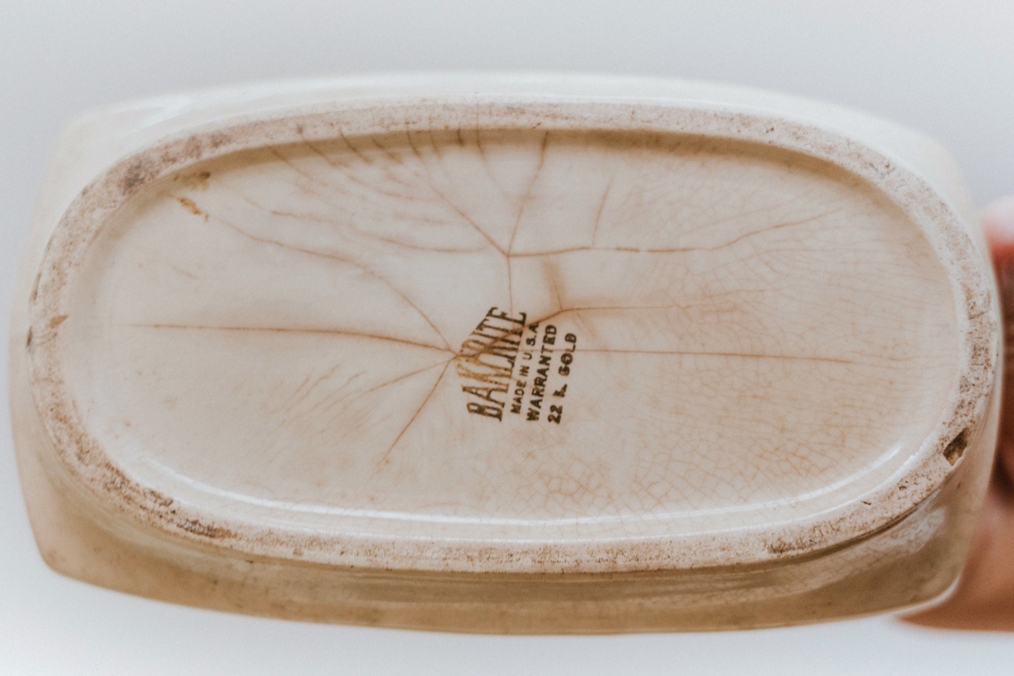 Vintage Bakerite Stained and Crazed Lidded Pitcher Mid Century Art Deco ...