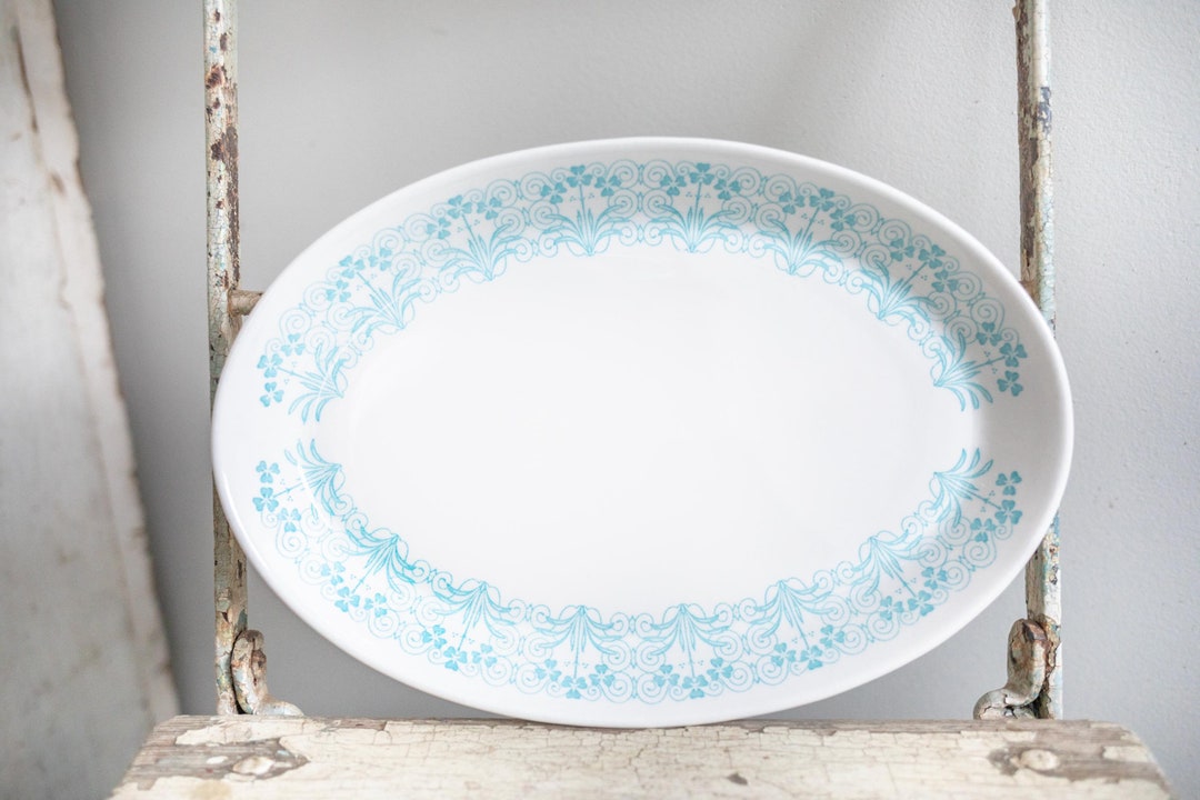Vintage Syracuse China Blue Clover Platter | Thick Restaurant Ware Blue ...