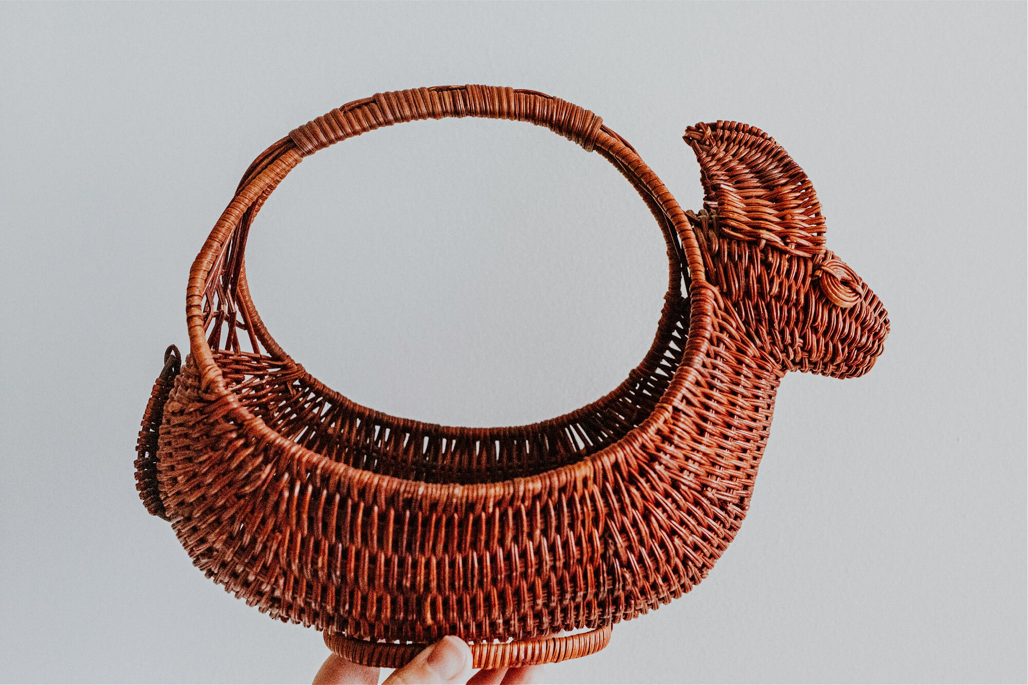 Vintage Wicker Bunny Rabbit Basket Handmade Boho Bunny Basket Vintage ...