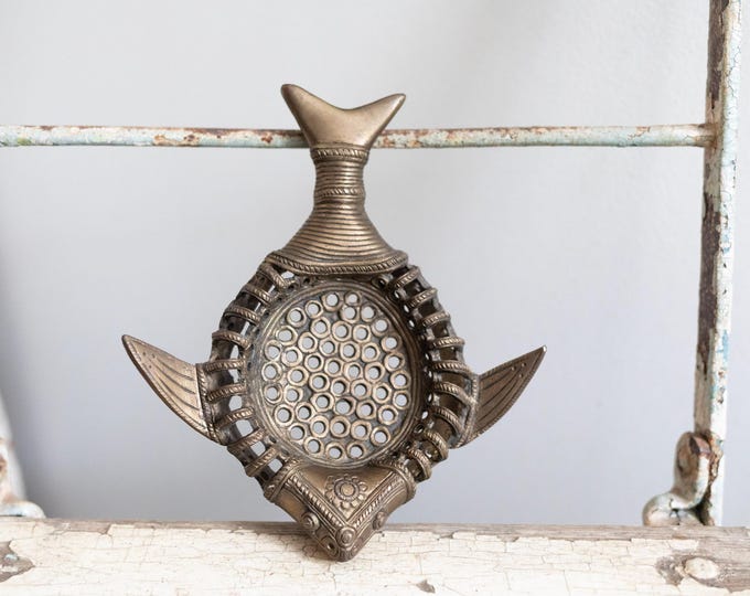 UNIQUE Solid Brass Fish Shape Jali Cut Soap Dish | Hand Crafted Vintage ...
