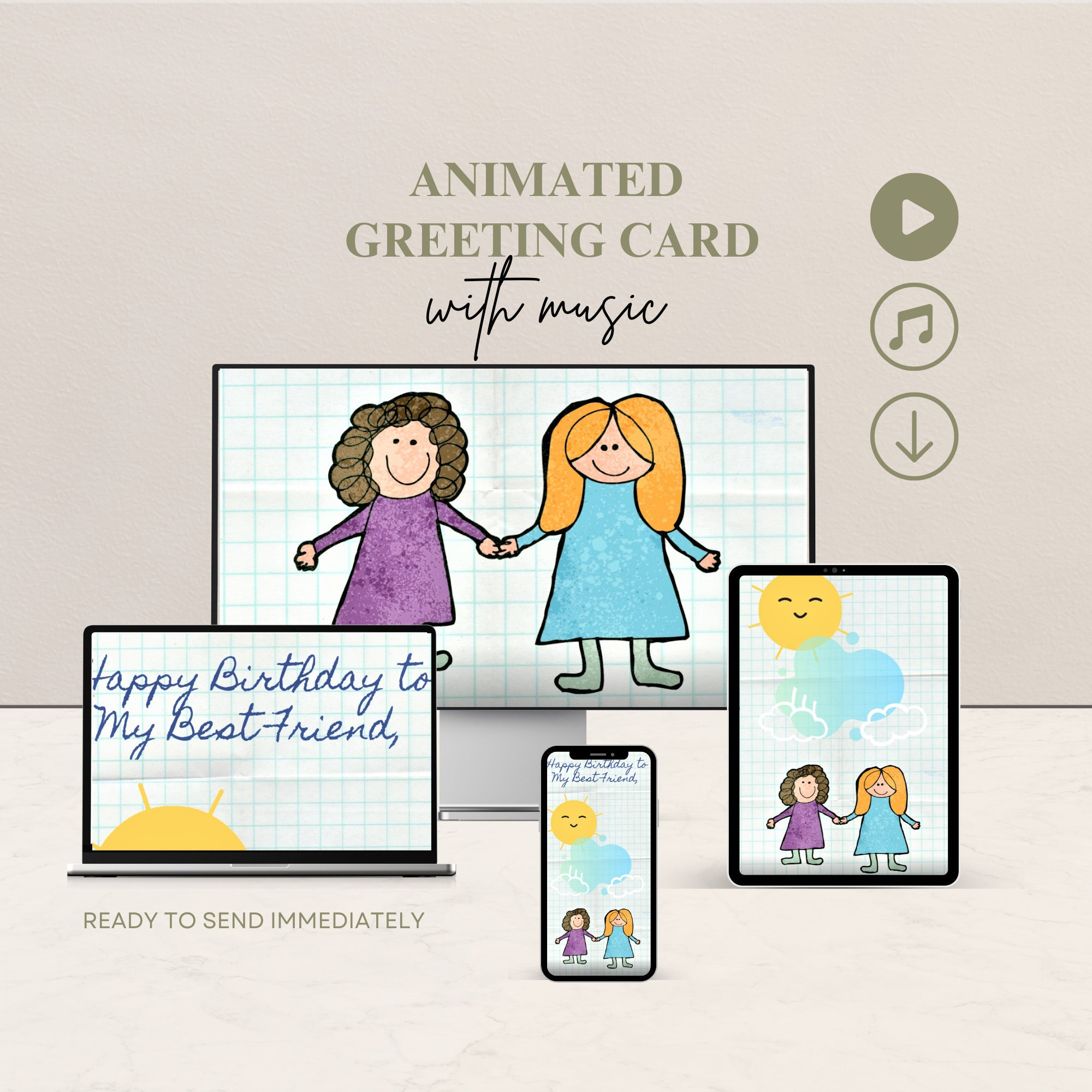 Animated Birthday Wishes For Best Friend With Music