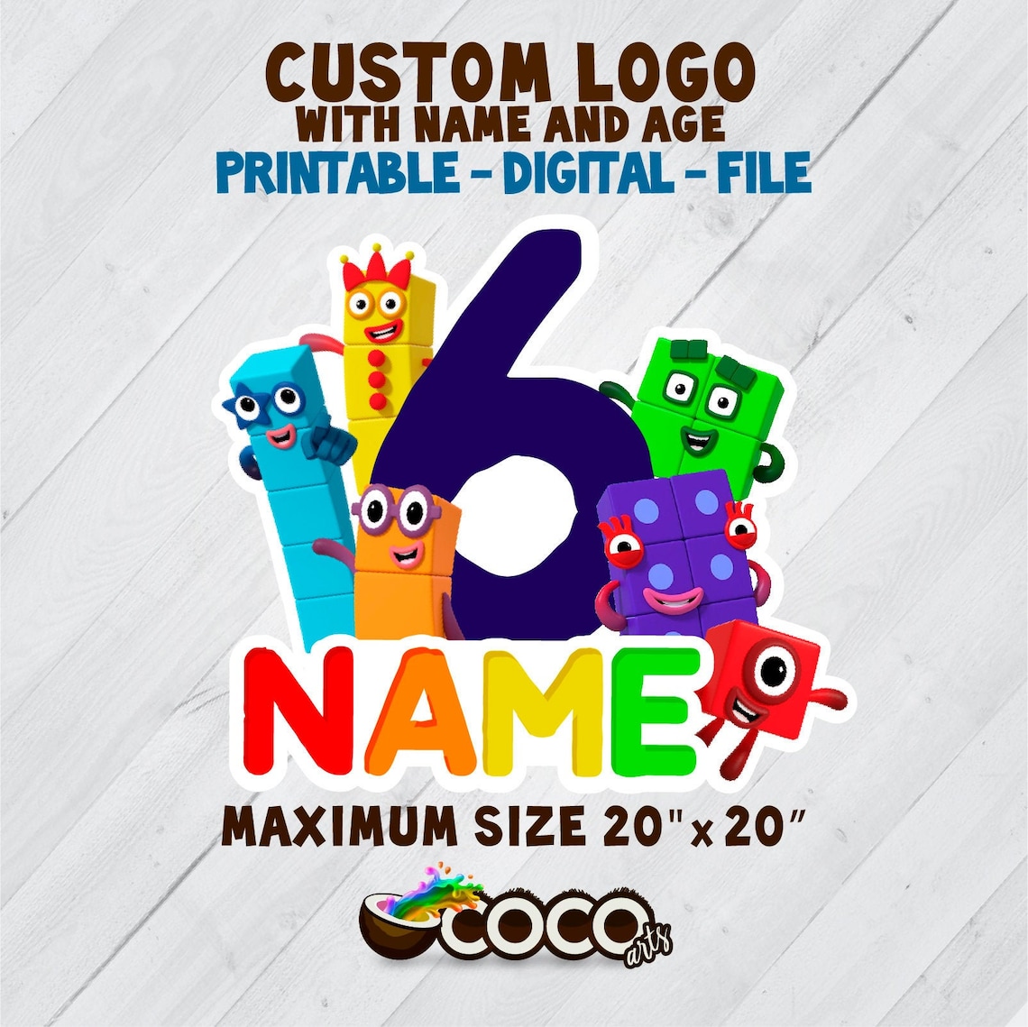 Numberblocks Custom Logo. Zahlenblocks Benutzerdefiniertes | Etsy