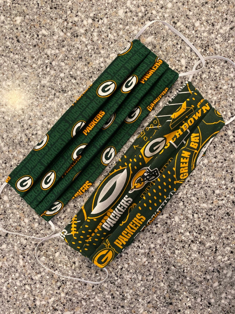 Green Bay Packers Small Logo Face Mask with Filter Pocket | Etsy