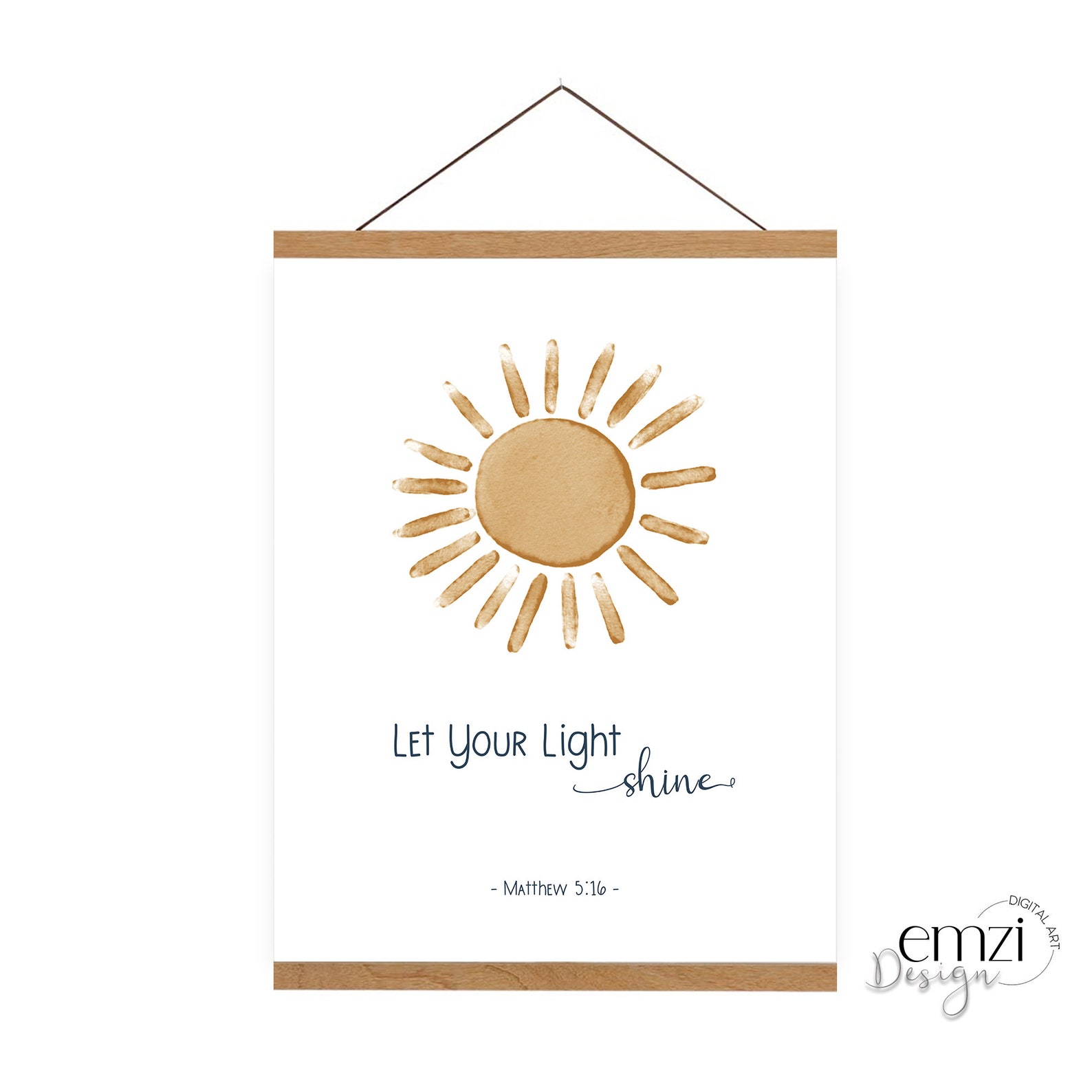 Let Your Light Shine, Matthew 5:16, Bible Verse Wall Art for Nursery or ...