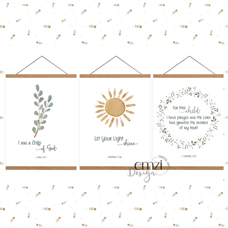 Let Your Light Shine, Matthew 5:16, Bible Verse Wall Art for Nursery or ...