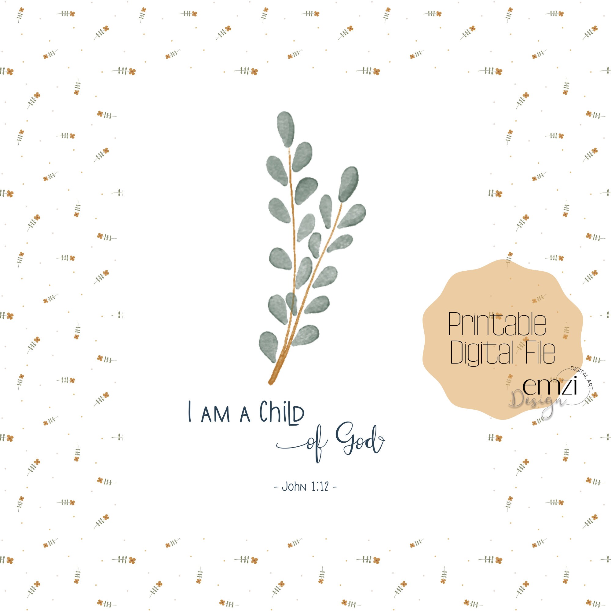 I Am Child of God, John 1:12, Bible Verse Wall Art for Nursery or Kids ...