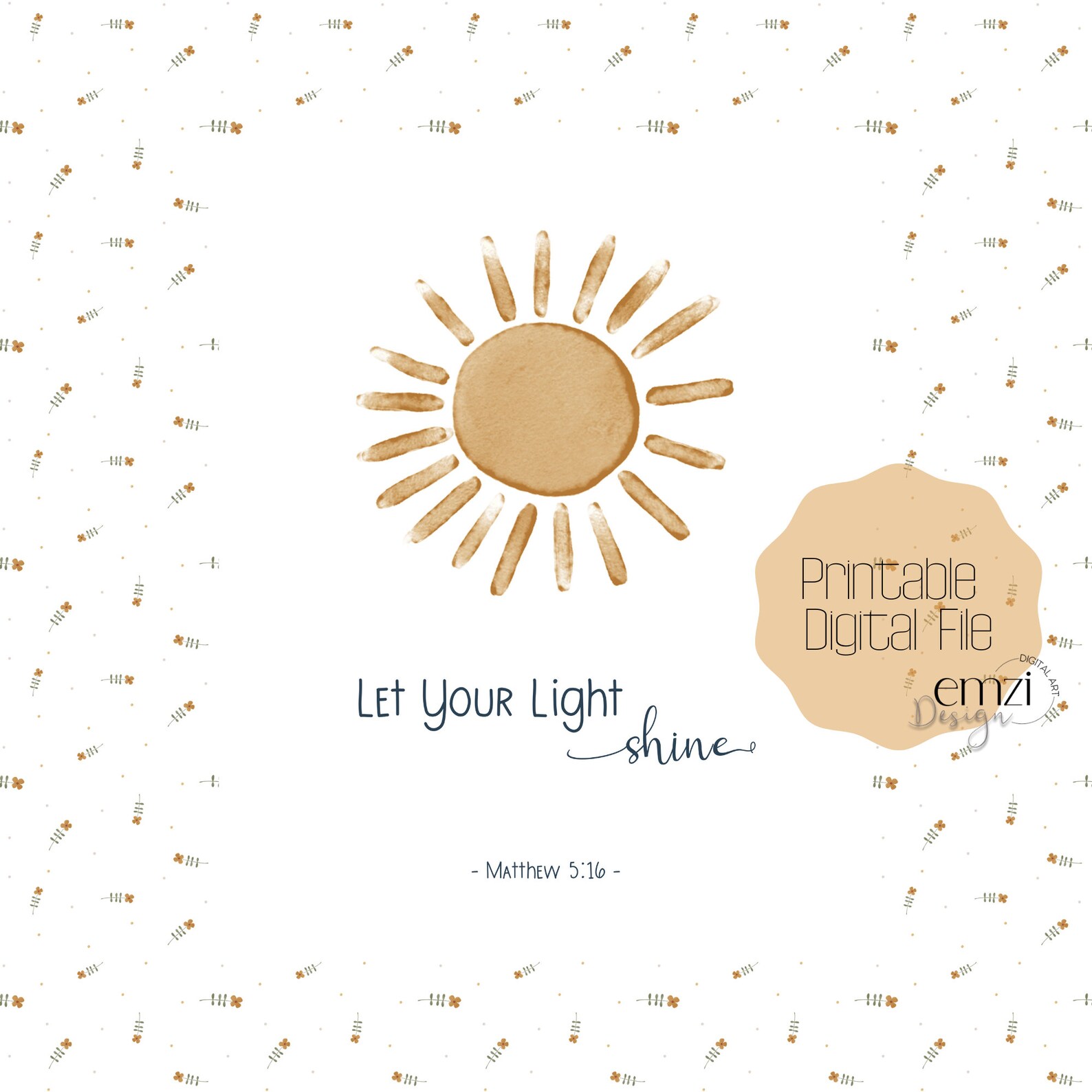 Let Your Light Shine, Matthew 5:16, Bible Verse Wall Art for Nursery or ...