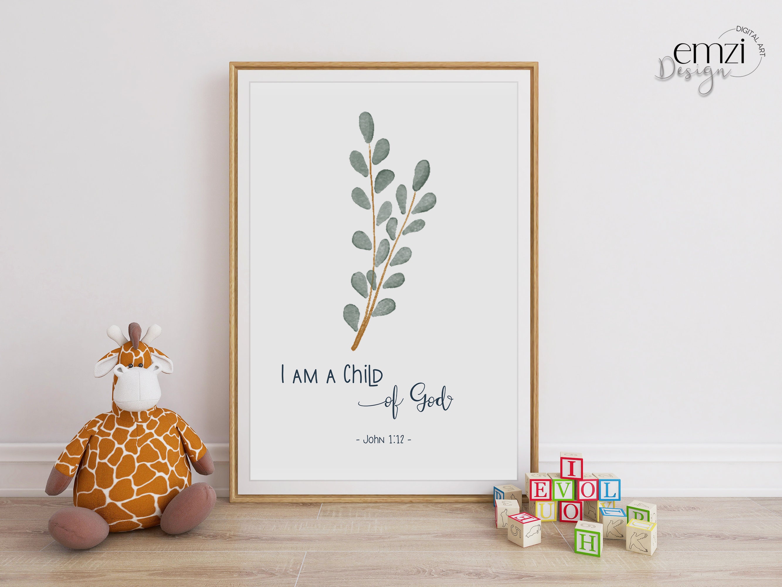 I Am Child of God, John 1:12, Bible Verse Wall Art for Nursery or Kids ...