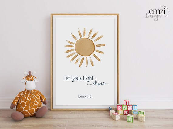 Let Your Light Shine Matthew 5:16 Bible Verse Wall Art for | Etsy