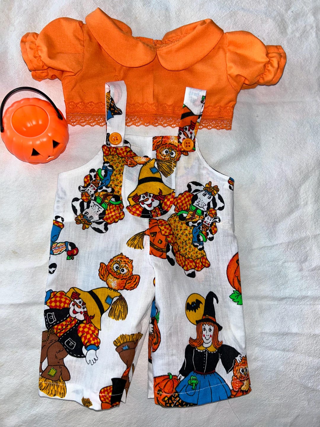 Halloween Witches/scarecrow Overalls W/matching Orange Blouse for ...