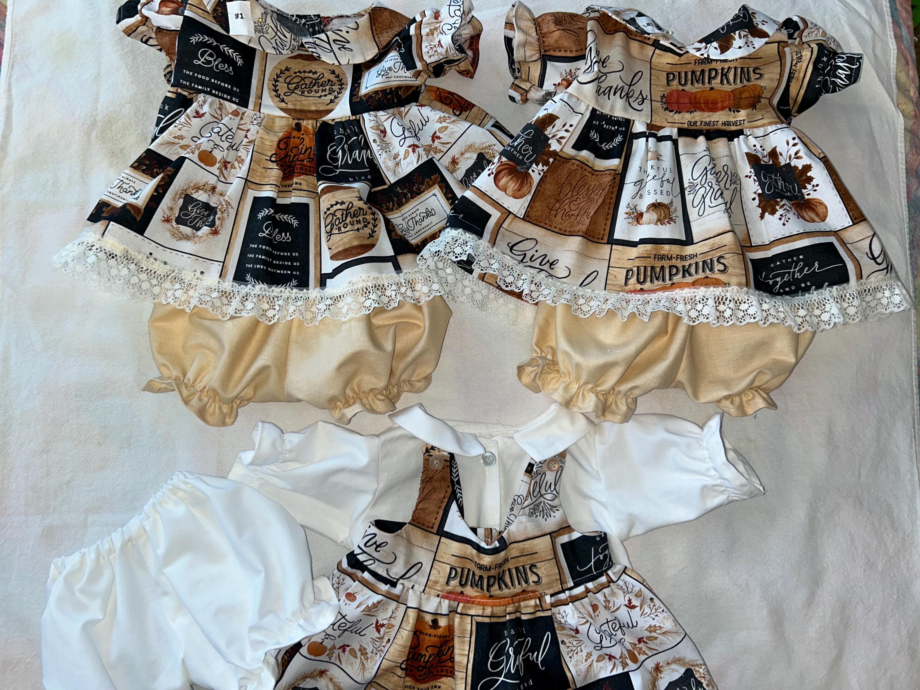 Give Thanks Fall Outfits: Dress W/bloomers and 3 In1 Outfit for Cabbage ...