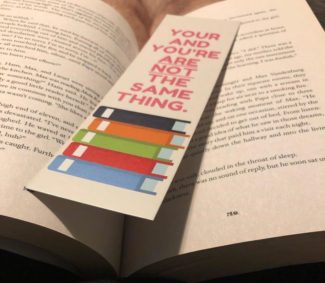 Grammar Correction Bookmark Difference between Your and | Etsy