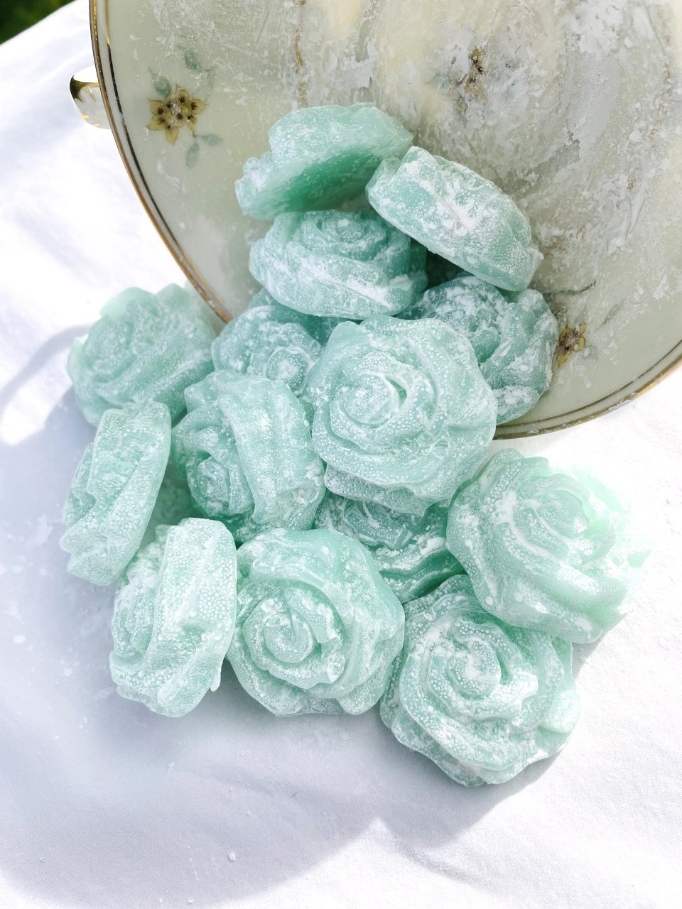 Rose-shaped Pastel Mints 14-pieces / Mint Hard Candy / Old Fashioned ...