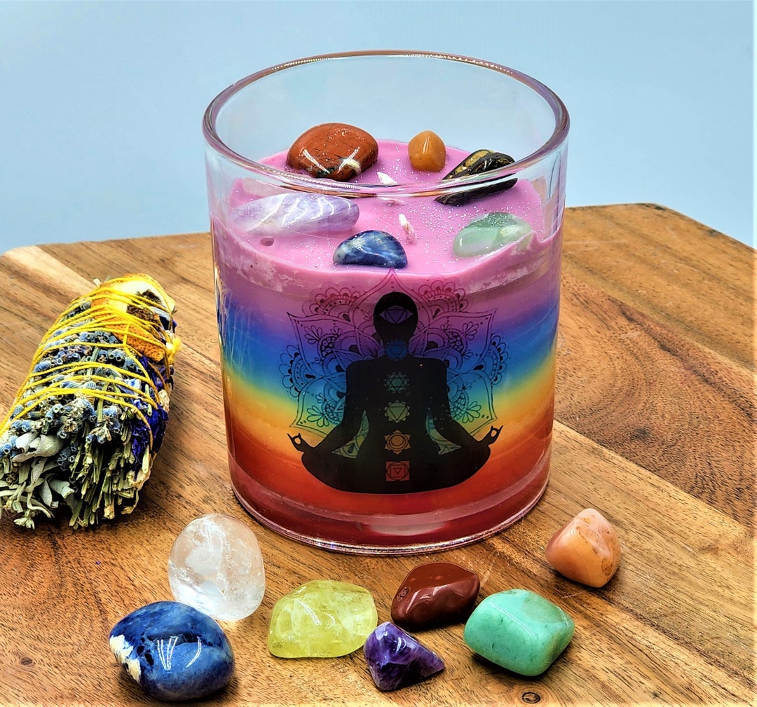 Chakra Soy Candle | Healing Candle | Crystal Candle | Seven Chakra ...