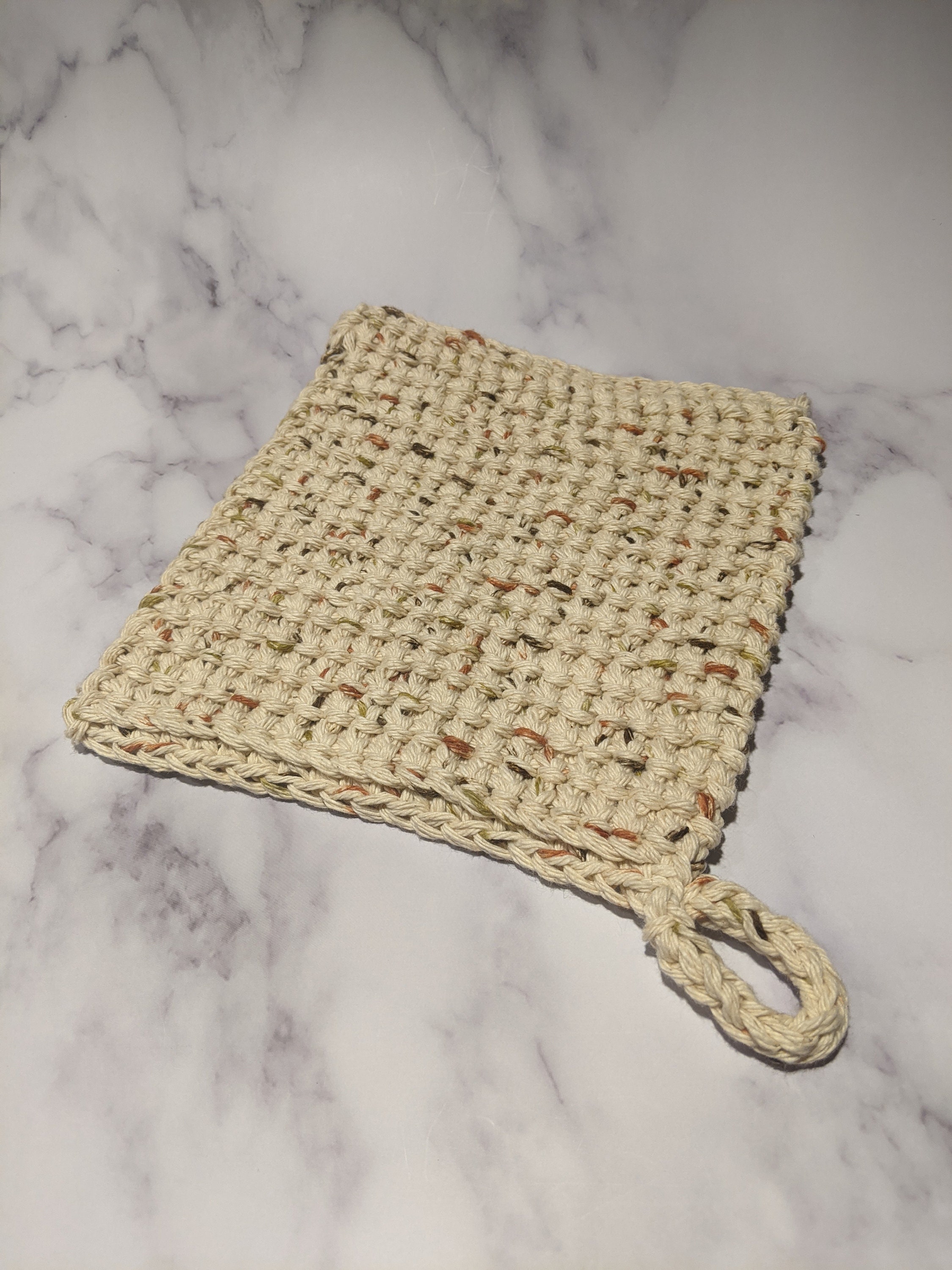 Crocheted Trivet Pot Holder With Loop - Etsy