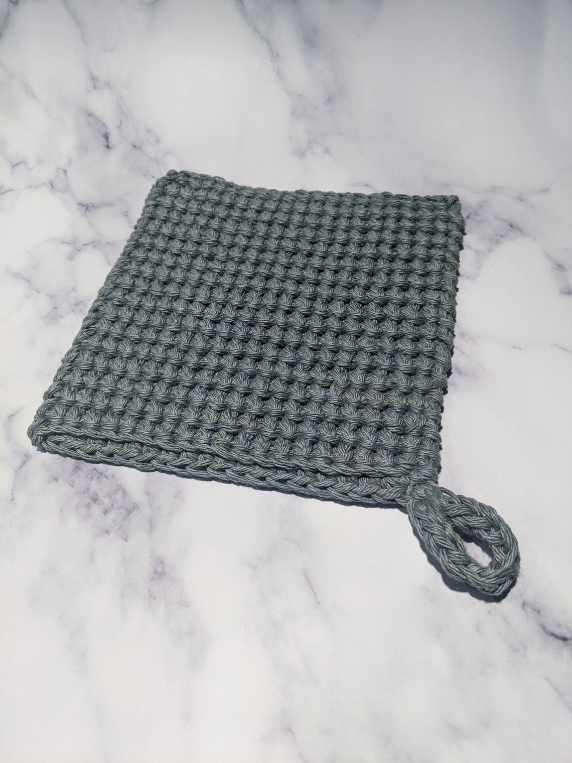 Crocheted Trivet Pot Holder With Loop | Etsy