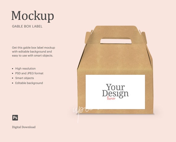 Gable Box Label Mockup Craft Gable Box Label Mockup Gift Box | Etsy