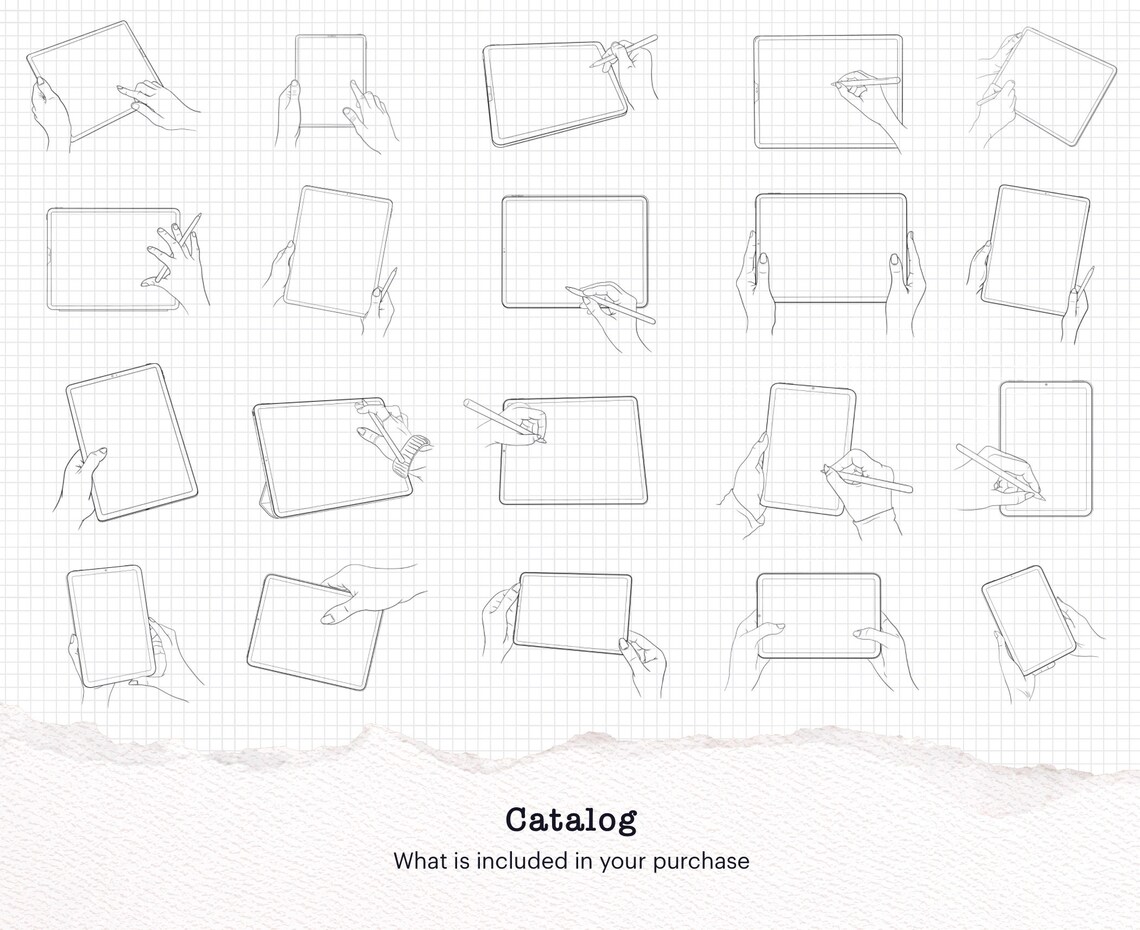 30 Procreate Hands Holding Ipad Stamps Hand Pose Brushes - Etsy