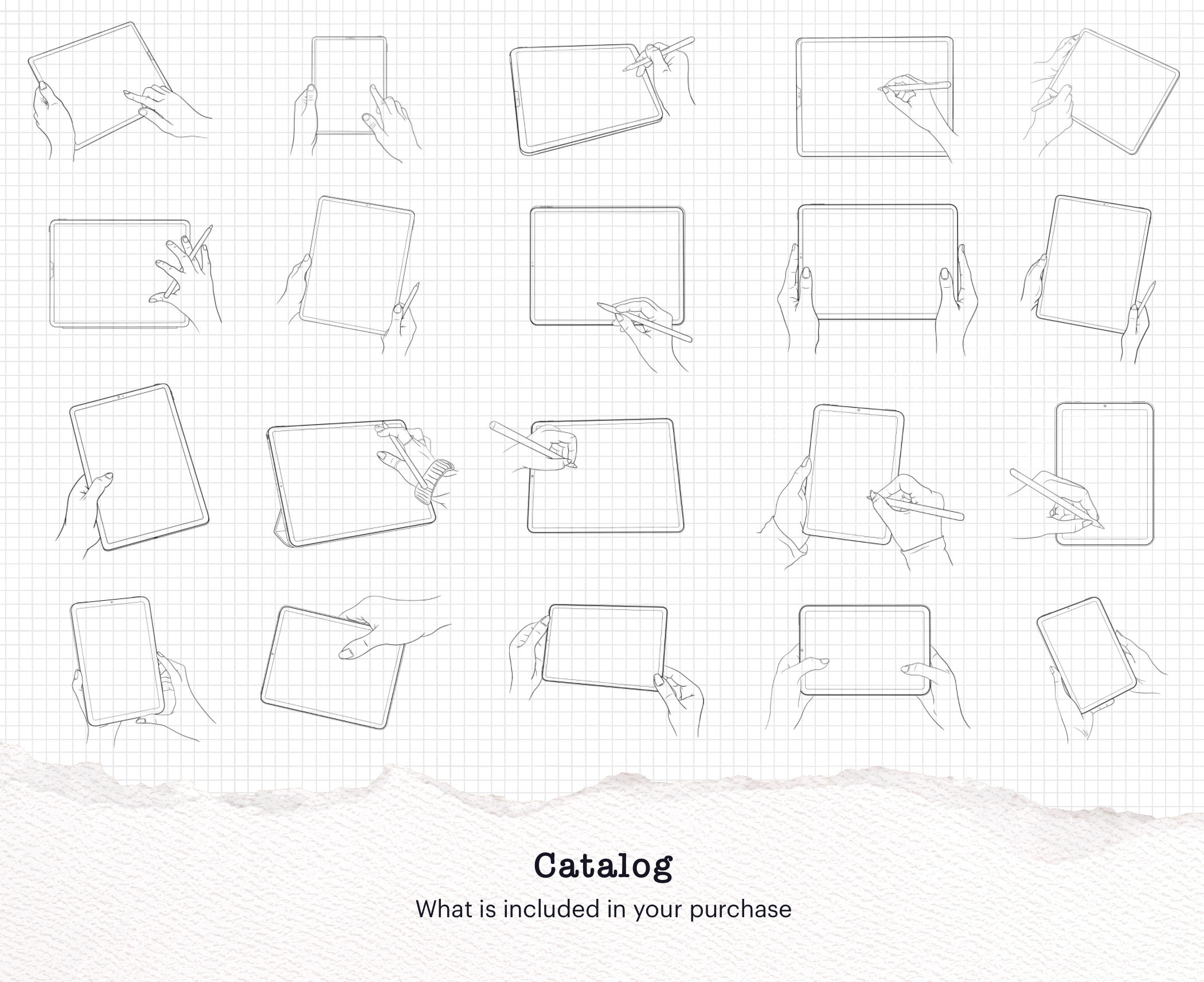 30 Procreate Hands Holding Ipad Stamps Hand Pose Brushes - Etsy