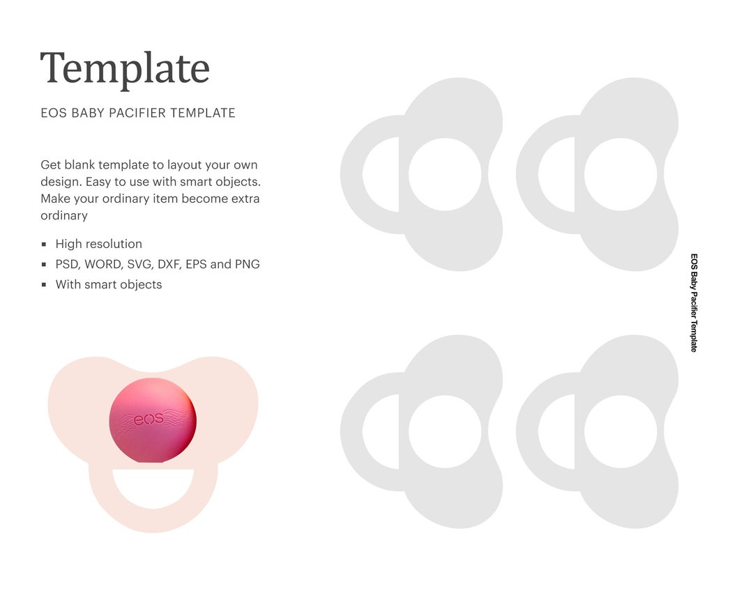 Baby Pacifier Shape Lip Balm Holder Template, Lip Balm Holder Blank ...