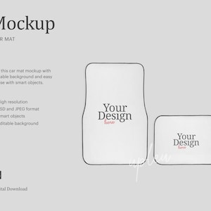 Car Mat Mock Up, Vehicle Mat Mockup, Sublimation Car Mat Mockup ...