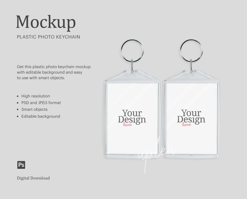 Plastic Photo Keychain Mock Up Plastic Photo Frame Keyring - Etsy