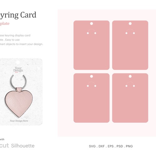 Keyring Display Card Template Keychain Svg Keyring Card Svg - Etsy