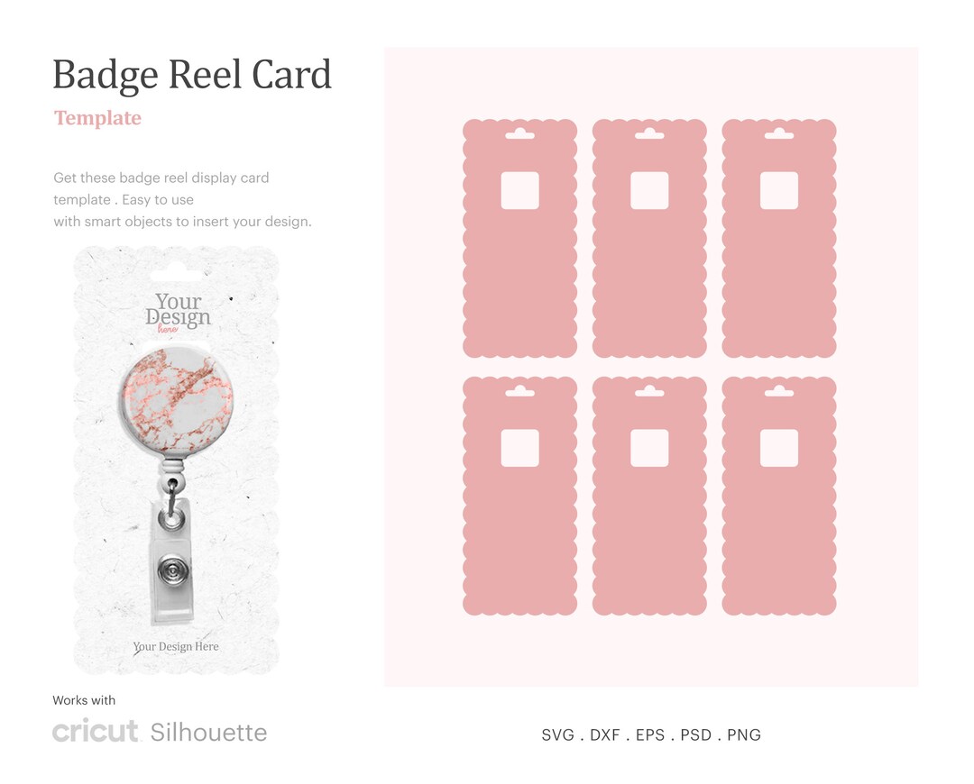 Retractable Badge Display Card 2.3" X 4.8" Blank Template, Badge Reel ...