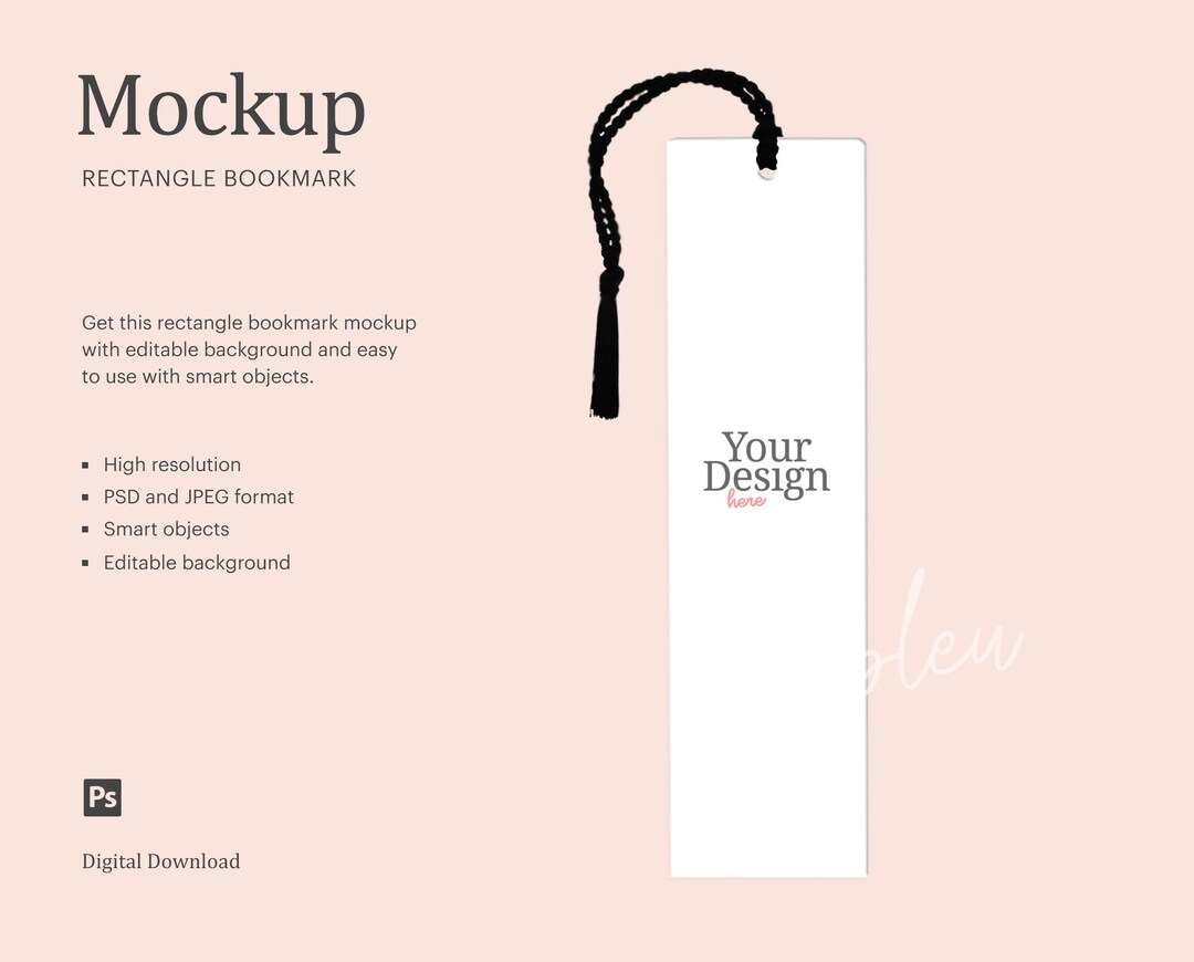 2" X 7" Bookmark With Tassel Mockup, Sublimation Bookmark Mockup ...