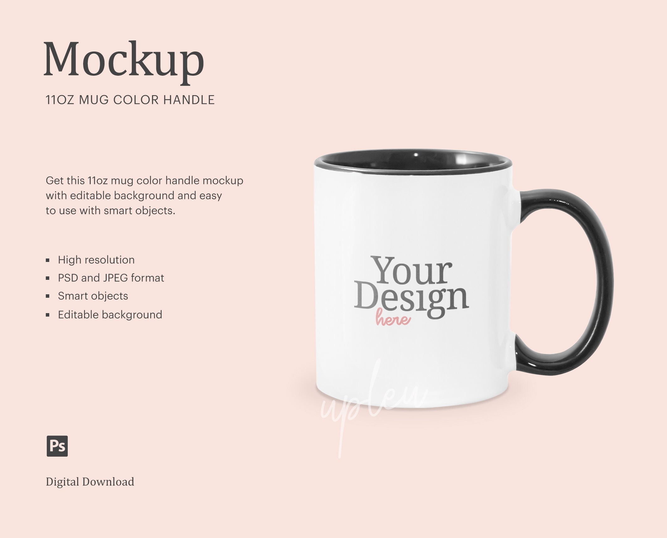 11 Oz Mug Color Handle And Inside Mock Up Ceramic Mug Mock Up | Etsy