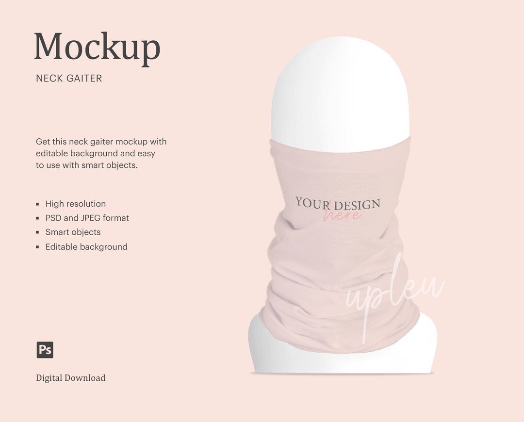 Neck Gaiter Mockup, Sublimation Neck Gaiter Mockup, Face Cover Mockup ...