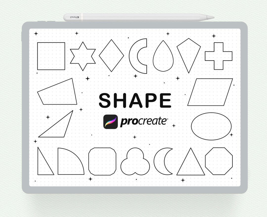 Procreate Stamps, 50 Shape Procreate Stamp, Geometric Basic Brush ...