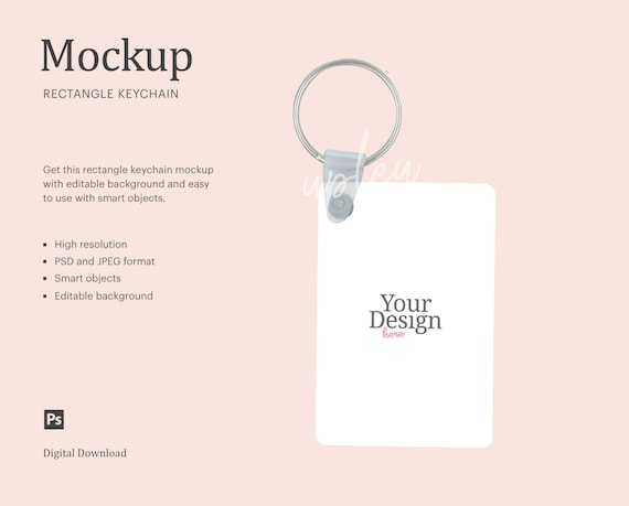 Keychain Mock Up Rectangle Keyring Mock Up Rectangle - Etsy