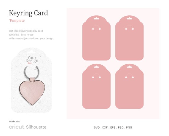 Keyring Holder Card 3 X 4.79 Blank Template - Etsy