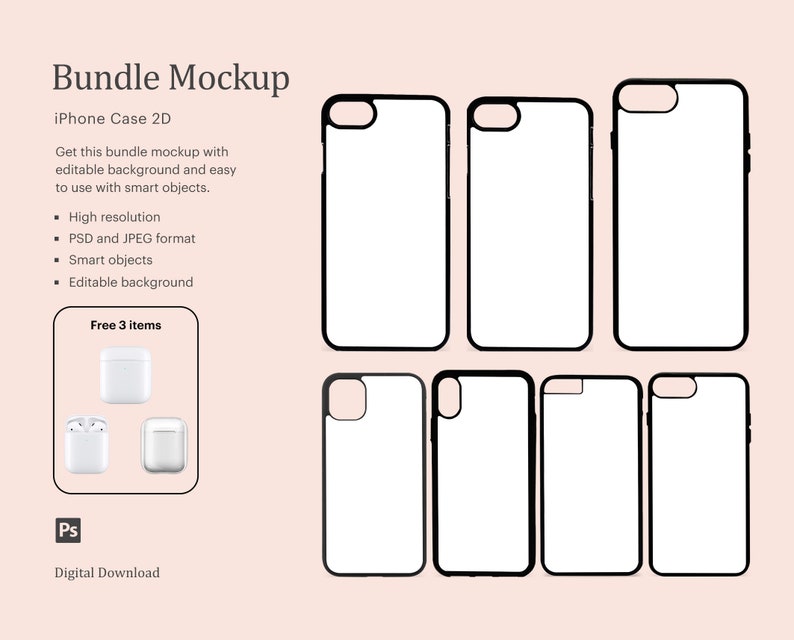 BUNDLE Iphone Case Mock Up Iphone 2D Case Mock Up Iphone 11 - Etsy