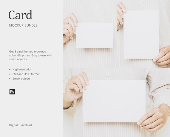 Card Mock up Bundle 3 Mock Up Mockup Mock Ups Business | Etsy