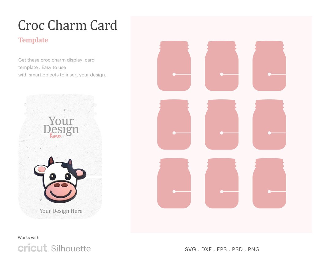 Charm Display Card Blank Template, Display Card SVG, Bracelet Charm ...