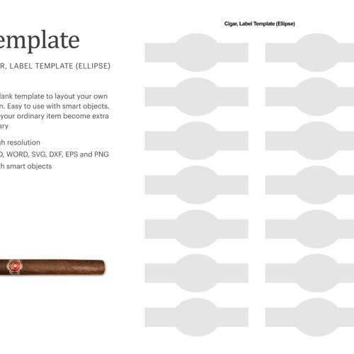 Cigar Label ellipse Template Party Favors Cigar Label | Etsy