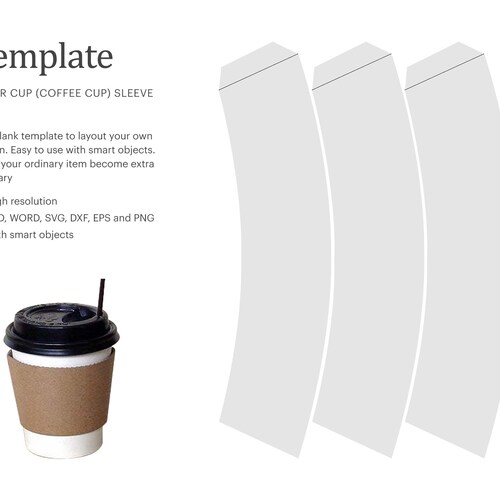 Coffee Cup Sleeve Wrappers Party Cup Wrapper Template Party - Etsy