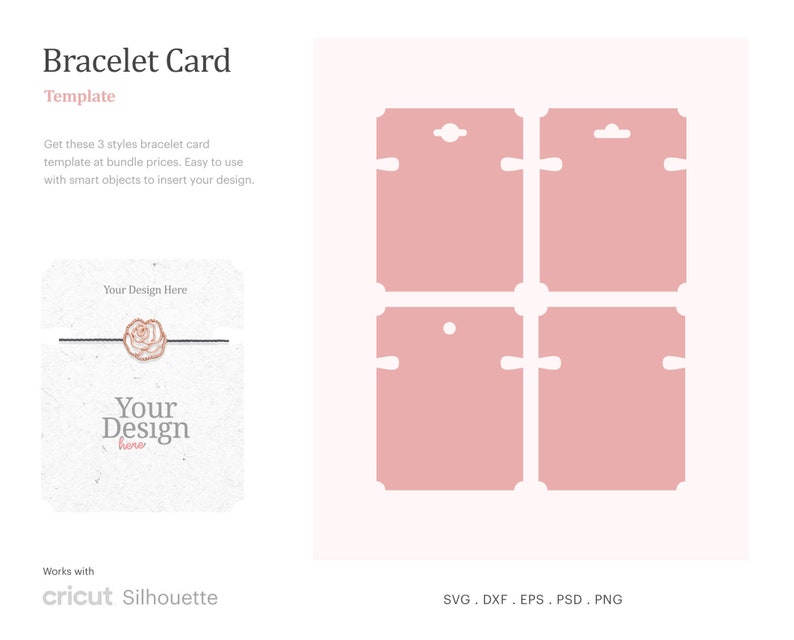 Bracelet Card Template, Rectangle Bracelet Card Template, Bracelet ...